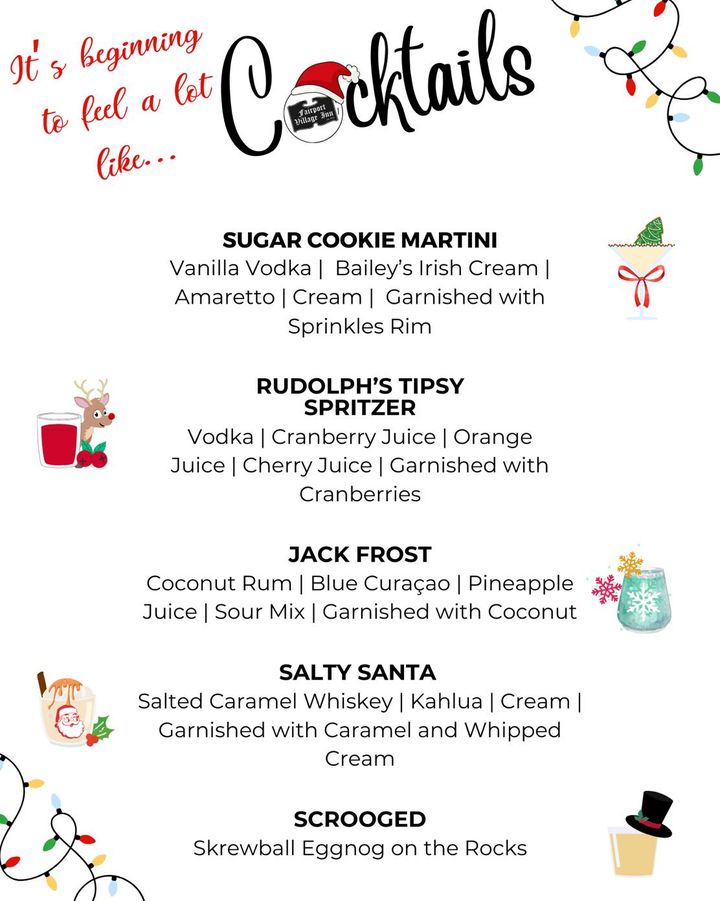 🎄Our Holiday Cocktail menu is out! 🎅🏻Cheers my deers 🥂
